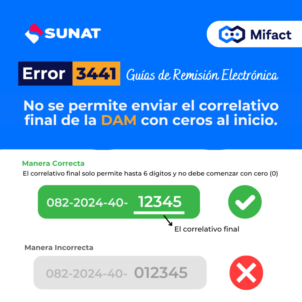 Error 3441 SUNAT | Guías de Remisión Electrónica - Mifact - Sistema de Facturación Electrónica